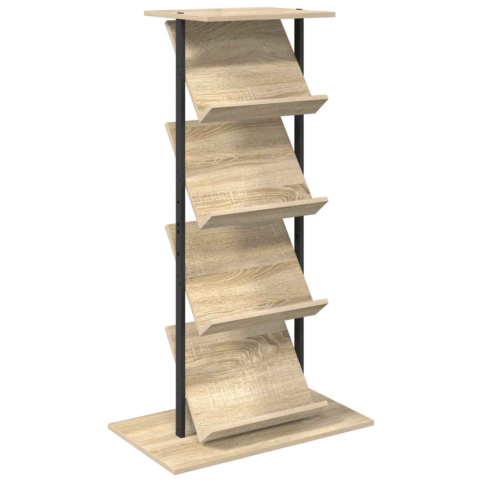 vidaXL Regál na časopisy s policí Sonoma dub 68 x 40 x 123.5 cm | vidaXL.cz